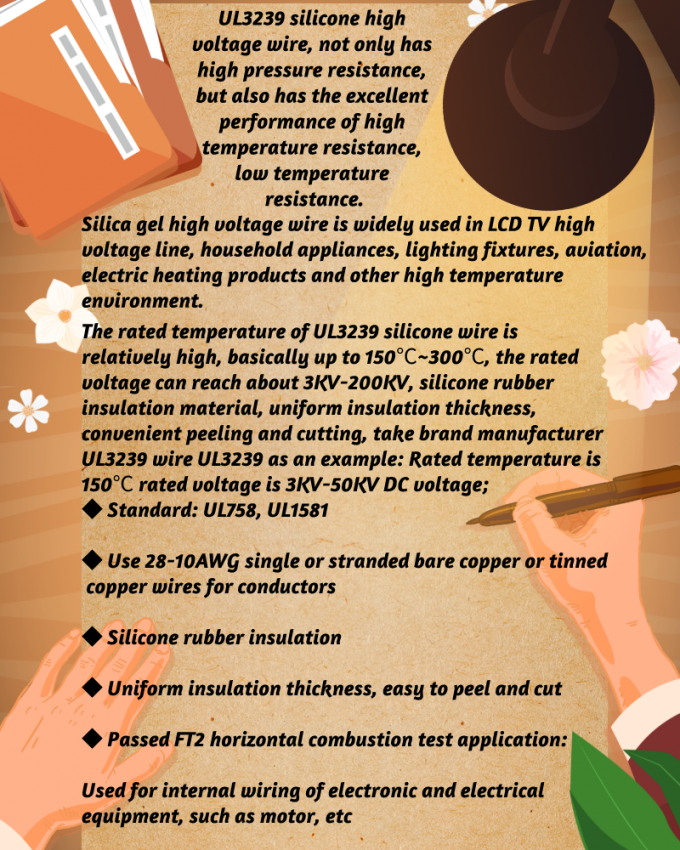 PFA 고전압 케이블 UL1911 특별고전압케이블 은 구리